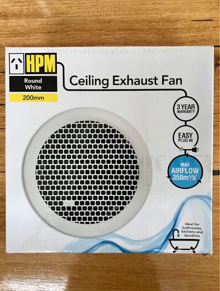 Hpm 200mm White Round Ceiling Exhaust Fan | Shelly Lighting