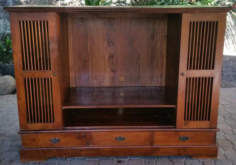 Balinese tv cabinet store