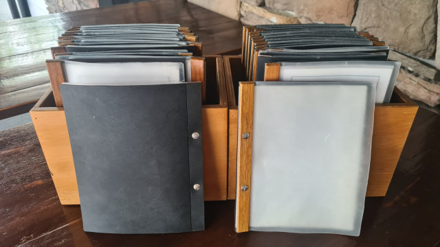 A5 Menu black poly folders & storage boxes (40 menus) - Miscellaneous ...