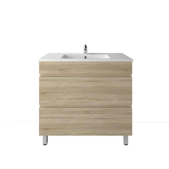 900mm Freestanding Bathroom Vanity With Legs White Oak MDF Board ...