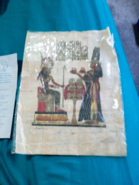 Egyptian paper papyrus plant paper Egypt painting signed | Antiques ...