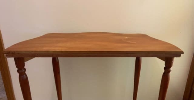 Mid century 75cm x93cm x36cm timber carved legs half round hall table ...
