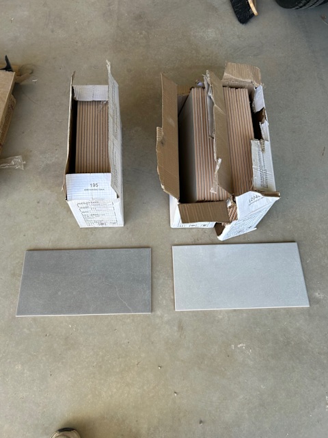 Walls Tiles Surplus from house build - 2 Grays - 3.2 sq mtrs total ...