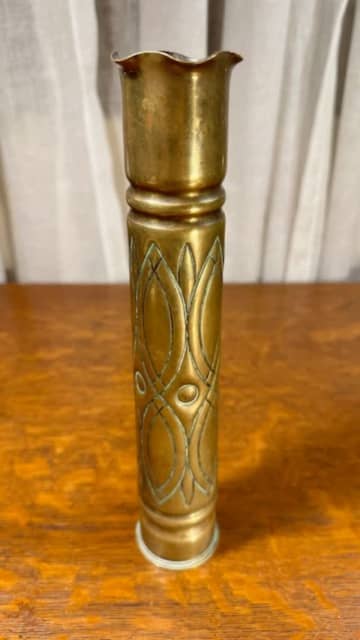 Vintage WWII c1941 French Brass Trench Art Empty Artillery Shell ...