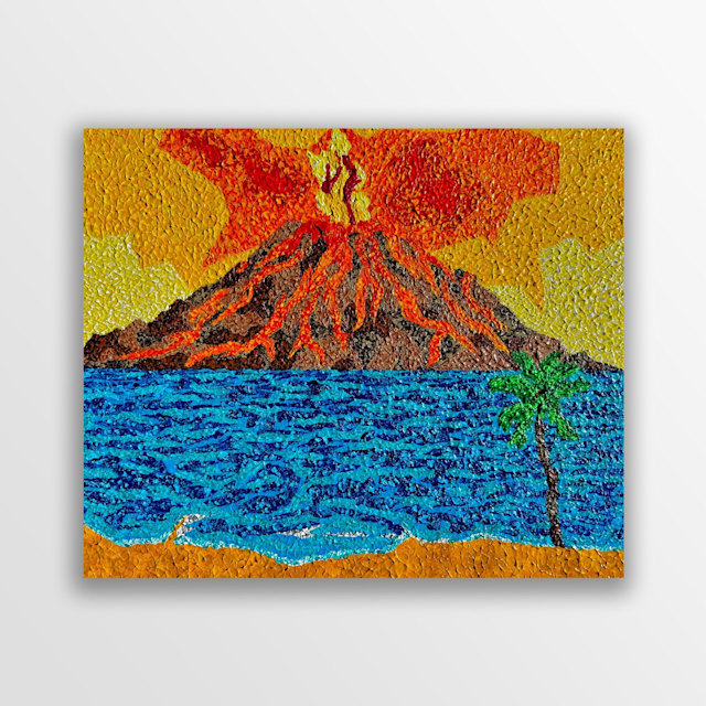 Abstract Volcano Landscape Artwork - Art in Pyrmont NSW | Gumtree Australia