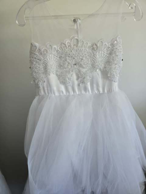 Princess girls white pearl lace flower girl dress - Dresses & Skirts in ...
