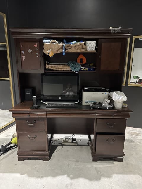 Redwood timber computer/study desk. | Desks | Gumtree Australia ...