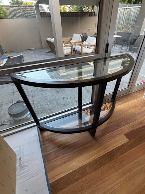 Coco republic glass and timber side table - Buffets & Side Tables in Lane Cove NSW | Gumtree ...
