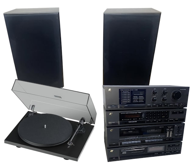 SANSUI Vinyl CD Cassette 2x50W Component Hi-Fi System Restored w WTY ...