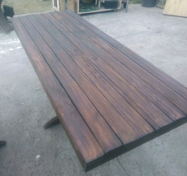 Handmade 1.5m walnut stained table top | Other Home & Garden | Gumtree ...