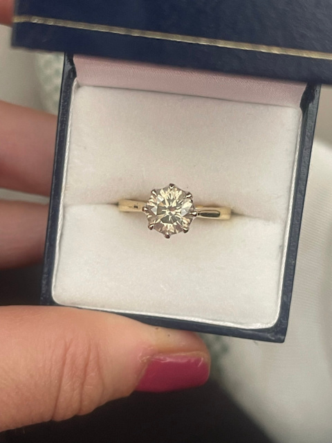 2ct Round NATURAL Diamond Ring – 18ct Yellow & White Gold – VS Clarity ...