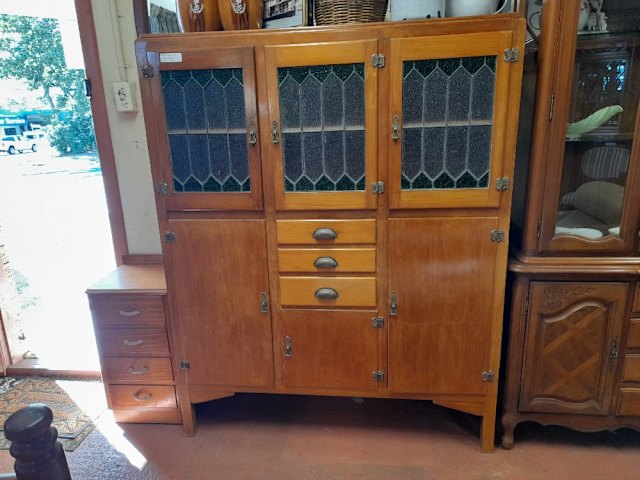 Vintage Pine Leadlight Kitchen Dresser - Buffets & Side Tables in Kippa ...