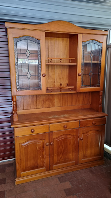 BUFFET AND HUTCH PINE AND LEADLIGHT - Buffets & Side Tables in Tea Tree ...