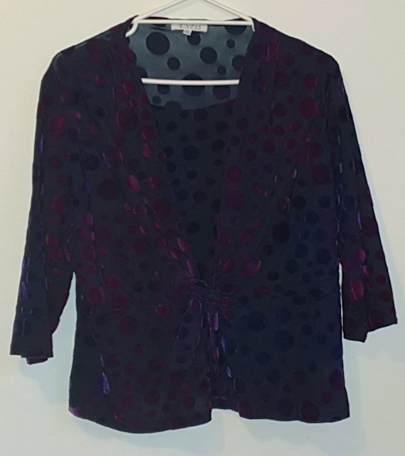 Womens Enfis black & purple mid sleeve top size XXL-18 pre-loved | Tops ...