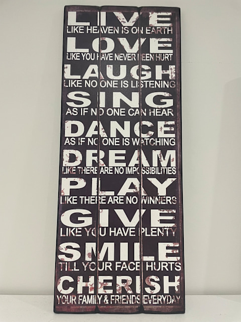 Wooden Board Ready to Hang Live Laugh Sing Motivational Quotes ...