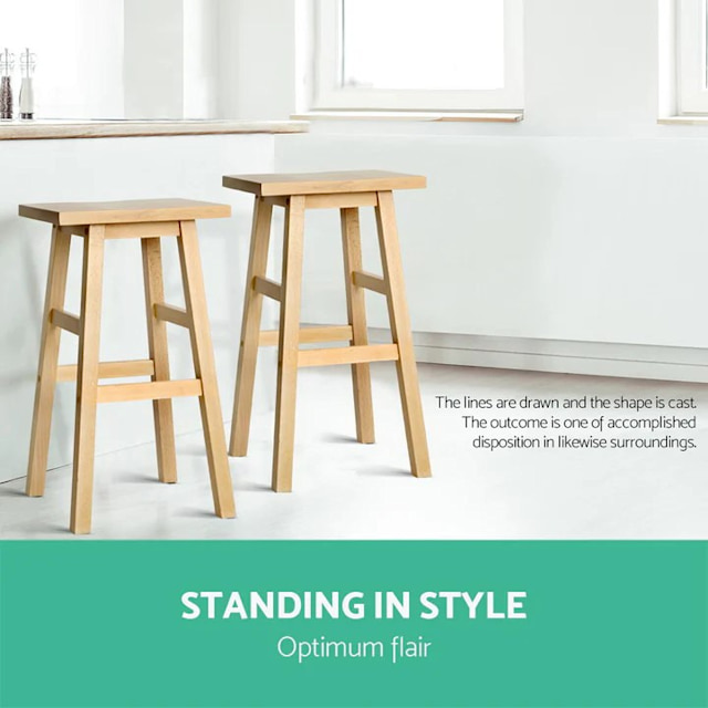 Bar Stools Set of 2 Beech Wood - Natural - Stools & Bar stools in ...