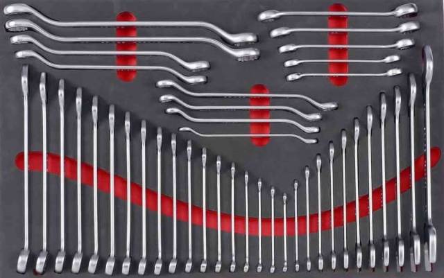 Force 5421 42pc Combo Spanner Set: Flare Nut Open Ring Wrench, Double ...