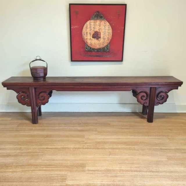 Long Antique Chinese Elm Low Altar Table Hall Console Table / Bench ...