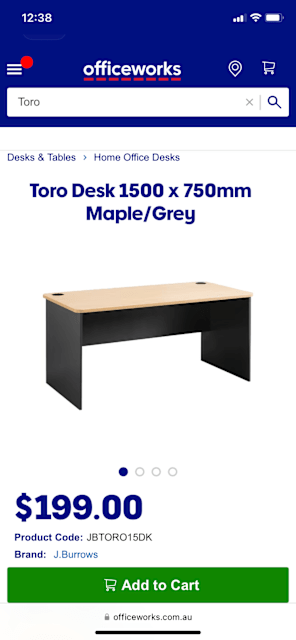 Toro study desk 1.5m - Desks in Ngunnawal ACT | Gumtree Australia