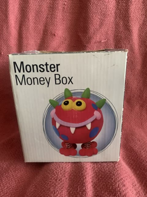 KIDS RED MONSTER MONEY BOX - Removable Plug BRAND NEW | Toys - Indoor ...