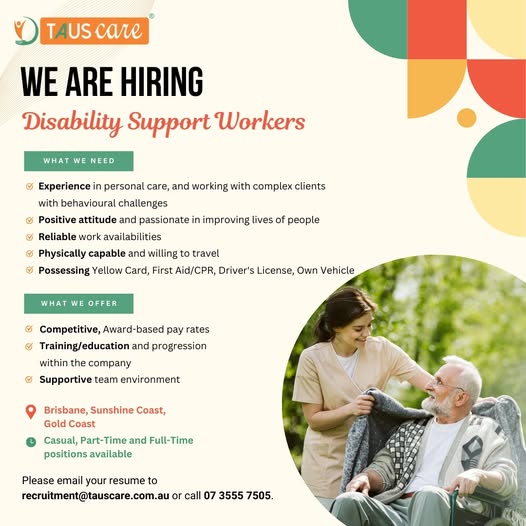 Disability Support Worker Role(UNDERWOOD)(TAUS CARE) | Aged ...