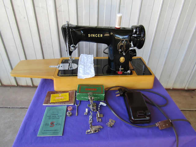 Singer 201K Sewing Machine Aluminium Body Heavy Duty 1957 Vintage ...