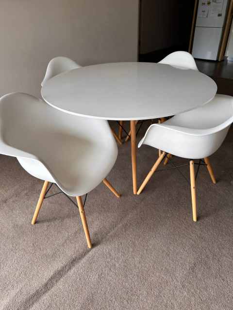 Dining Table + 4 Chairs (Replica Eames DSW Eiffel) - Dining Tables in ...