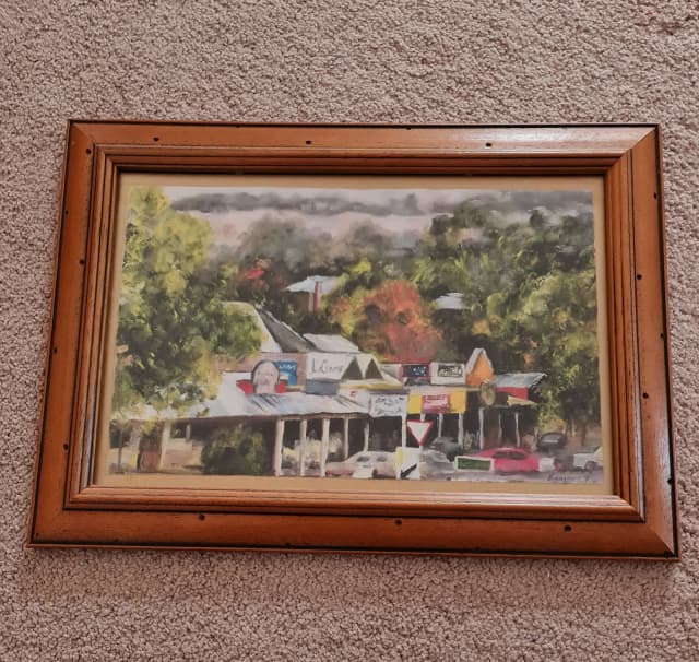 Painting by Kathy Shell of Buninyong Australia wooden frame - Art in ...