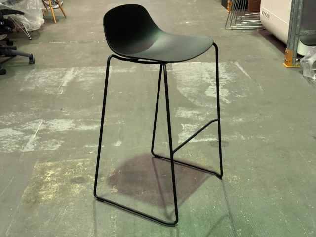 Original NaughtOne Polly stool chair black w/metalic legs | Stools ...