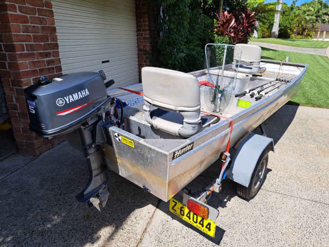 14 ft tinny 5hp o/b and trailer | Tinnies & Dinghies | Gumtree ...