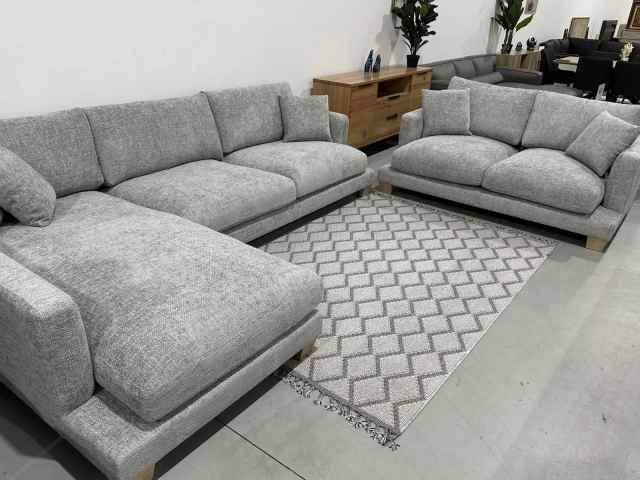 Brand New KAI Duck Feather 3 Seater Chaise with 2.5 Seater Sofa Set ...