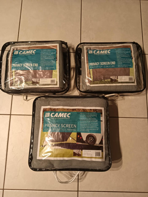 1 x 15 foot privacy screen and 2 x end screens brand new in packaging ...