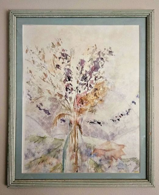 Vintage Water Colour Vase With Flowers Painting By D.Doherty - Art in ...