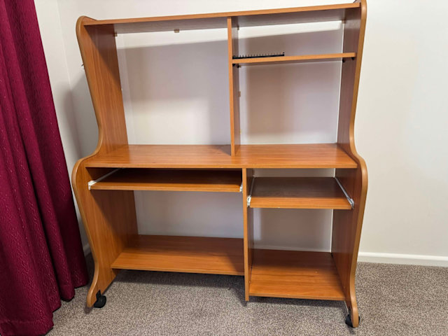 Wooden computer desk with shelving - Desks in Albert Park SA | Gumtree ...