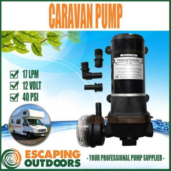 12 volt FL40 Water Pump – 12v Caravan Diaphragm Pressure Pump 17 L/min ...