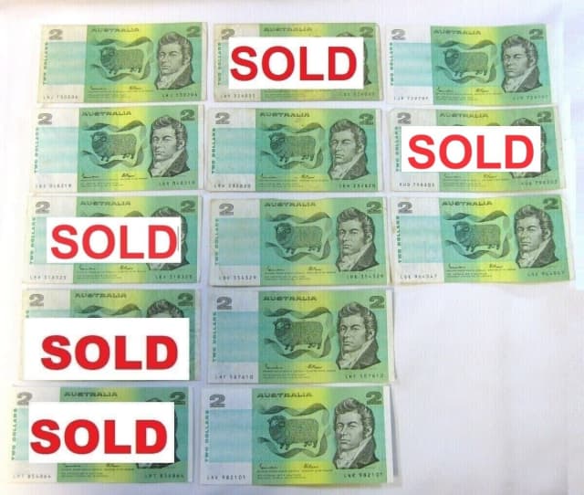 1x Random Australia Two Dollar Banknote Paper (1x $2 Note ...