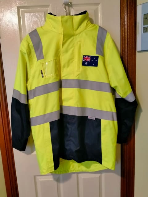 KING GEE 4 IN 1 WATERPROOF HI-VIS REFLECTIVE WORK JACKET K55300 Large ...