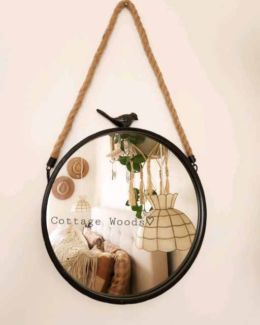 Rustic bird 🌿🌸 wrought iron mirror with rope hanging | Mirrors ...