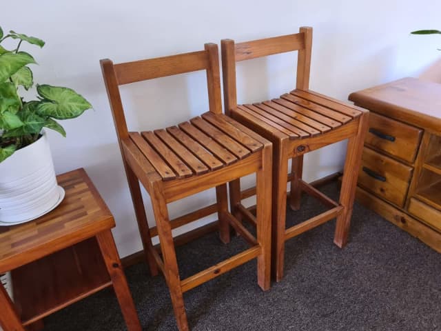 PENDING PICK UP - 2 Solid Timber Bar Chairs | Other Furniture | Gumtree ...