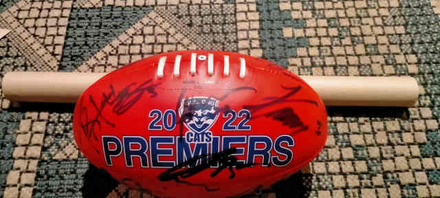 2022 Geelong Signed Football Patrick Dangerfield Signed Jeremy Cameron ...