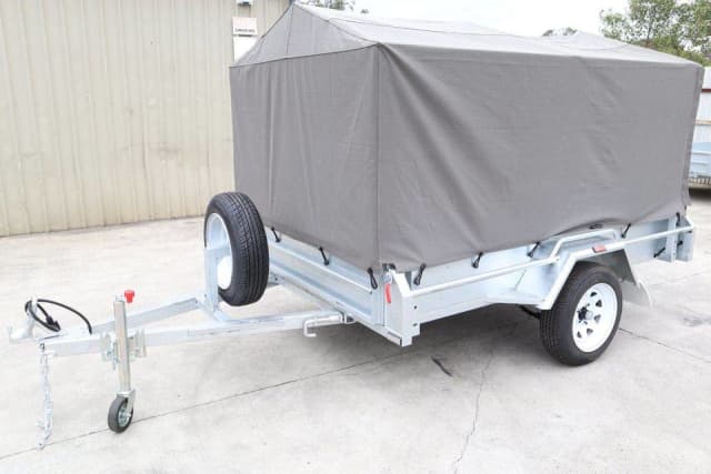 8x5 750Kg ATM Galvanized Trailer with 3ft Cage & Canvas Cover ...