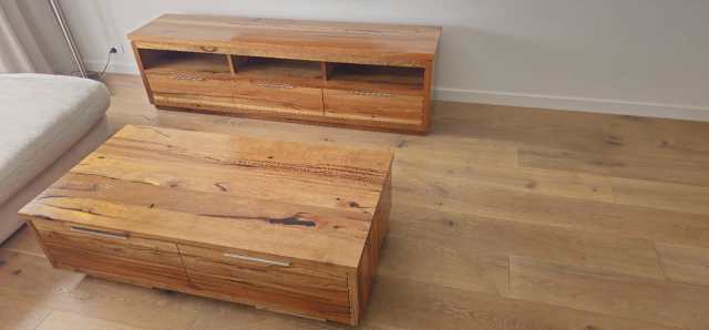 Australian Marri Timber Coffee Table, ETU and Console Set for Sale ...