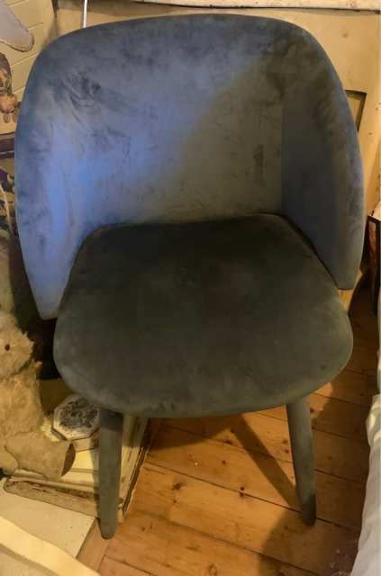 MODERN CLASSIC VELVET ARM CHAIR ACCENT DINING CHAIR : GREY VELVET ...