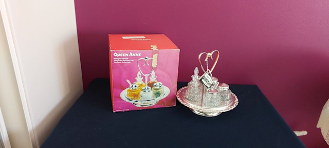 Vintage Queen Anne condiment set. Unused in original box. - Other ...