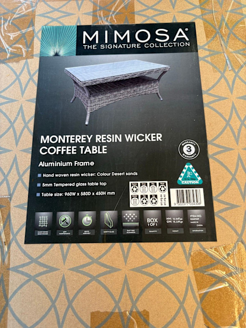 New Boxed Mimosa Resin Wicker Coffee Table - Coffee Tables in High ...