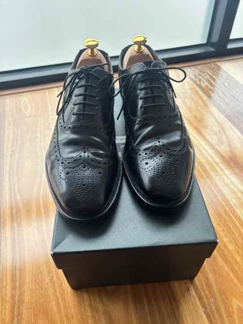 Loake black formal leather brogues with new rubber outer sole - 7.5G ...