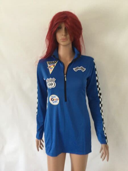 Halloween Race Car Driver Dress Uniform Costume Colour Blue Lingerie