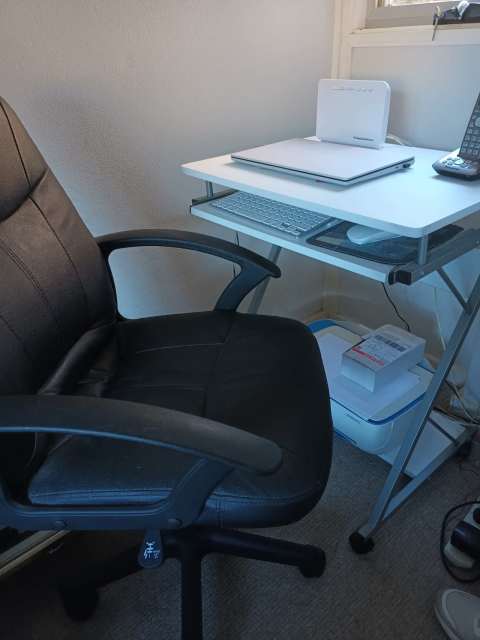 Small white computer table and computer chair - Desks in Castle Hill ...