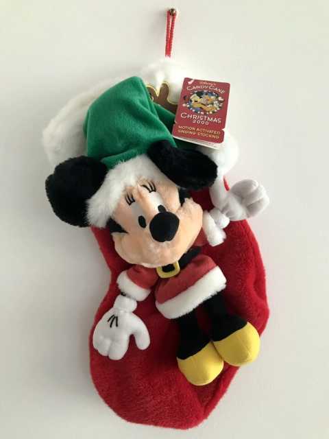 Disney Xmas 2000 Minnie Mouse Motion Activated Singing Stocking EXC ...