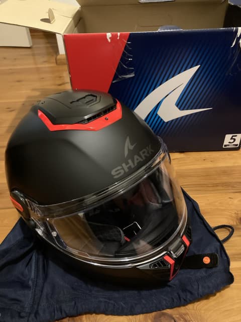 SHARK SPARTAN RS BLANK MATT SP BLACK FLURO RED MOTORBIKE HELMET ...